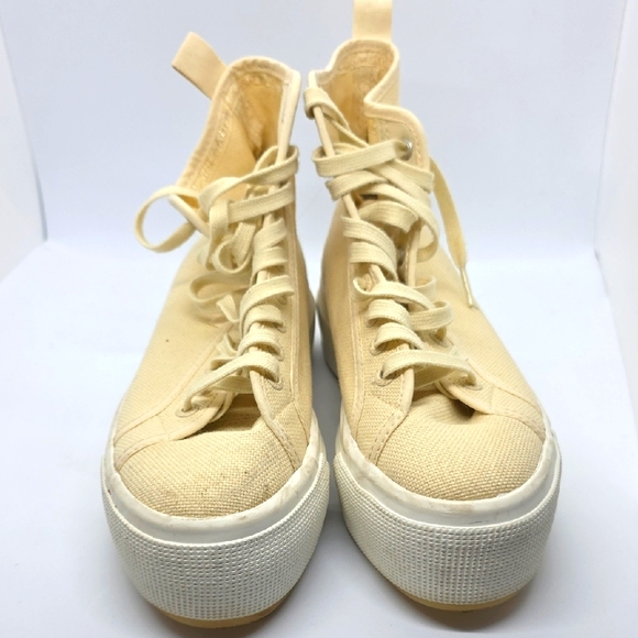Superga | Shoes | Superga Cream Platform Hightop Sneakers | Poshmark